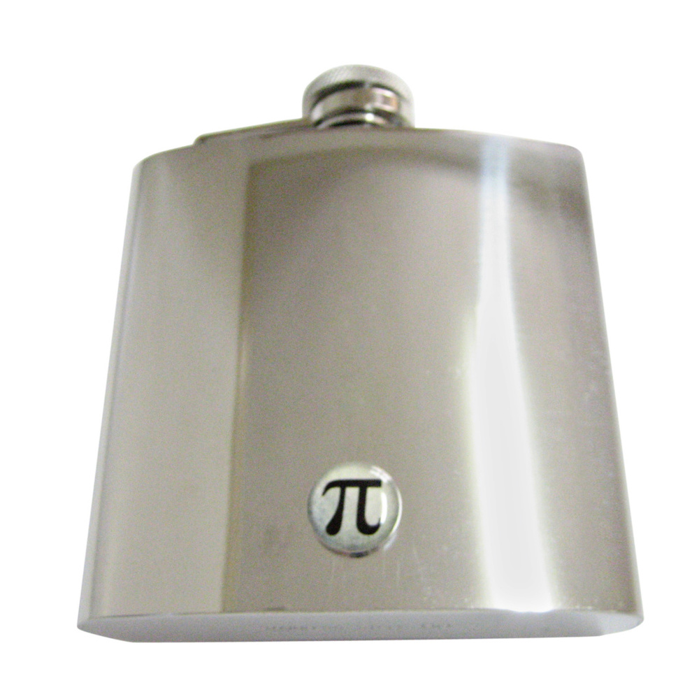 Mathematical Pi Symbol Pendant 6oz Flask - Gem